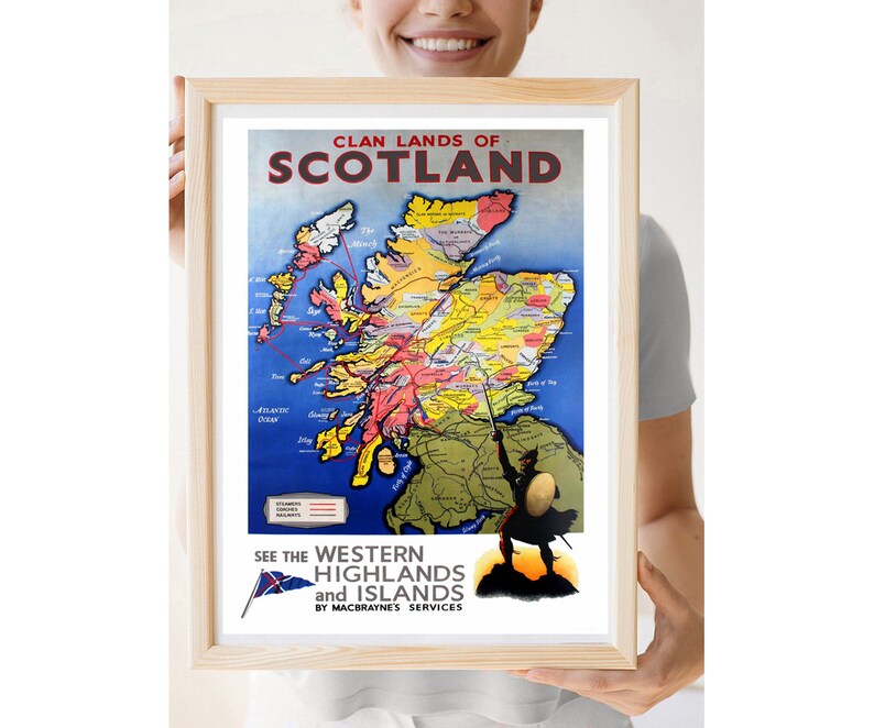 Reprint of a Vintage Scottish Clans Railroad Poster - Etsy