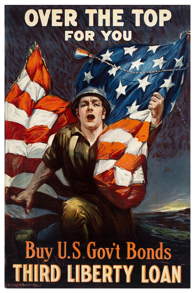 Reprint of a Vintage WW2 US Liberty Bonds Poster over | Etsy