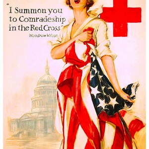 Reprint of a Vintage WW1 Red Cross Female Recruiting Poster - Etsy
