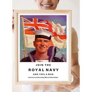 Reprint of a 1960s British Royal Navy Recruiting Poster - "join the ...