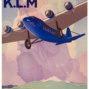 Reprint of a Vintage Airline Travel Poster - KLM - Etsy