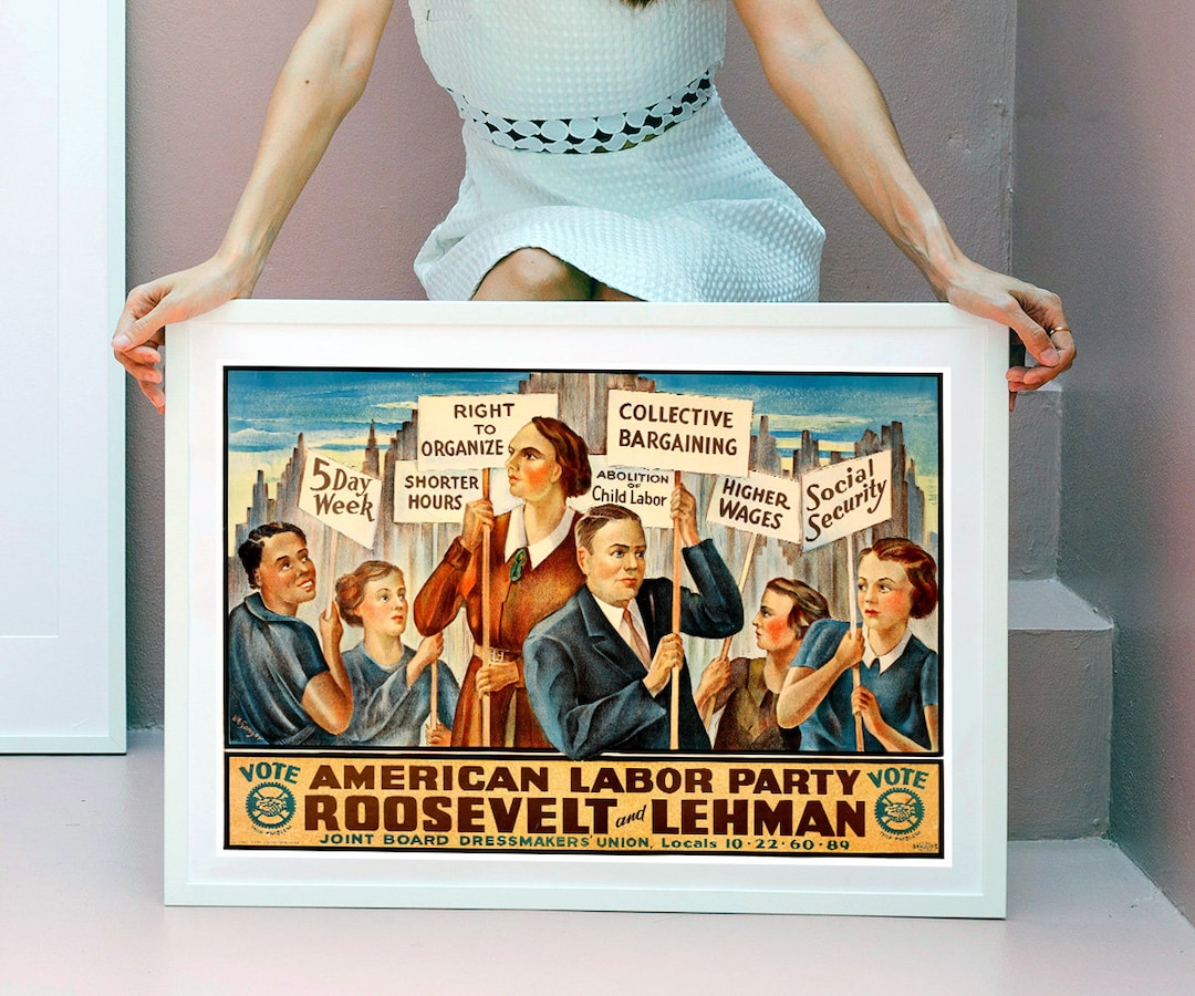 American Labor Party - Roosevelt/lehman Election Poster Reprint - Etsy
