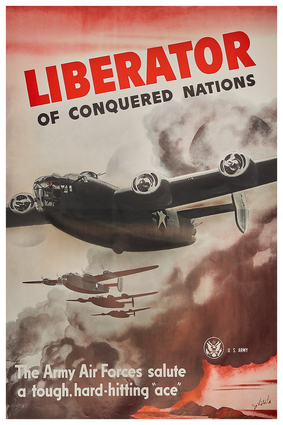 Reprint of a WWII US Army Air Force Propaganda Poster B24 | Etsy