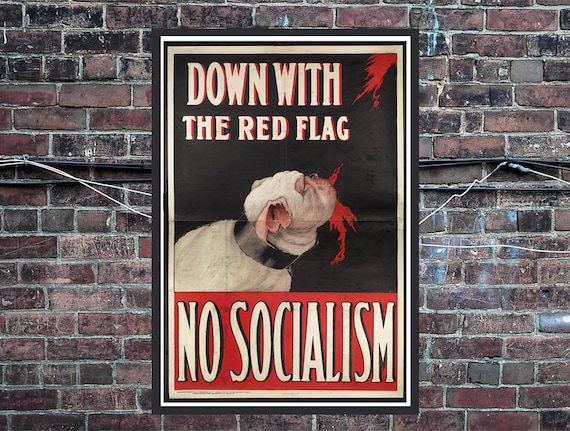 Reprint of a Political Poster Down with the Red Flag | Etsy