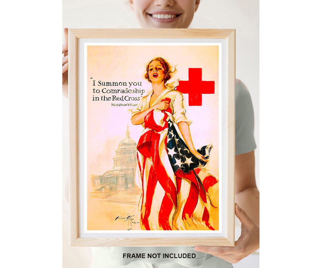 Reprint of a Vintage WW1 Red Cross Female Recruiting Poster - Etsy