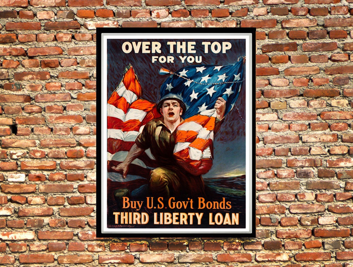 Reprint of a Vintage WW2 US Liberty Bonds Poster over | Etsy