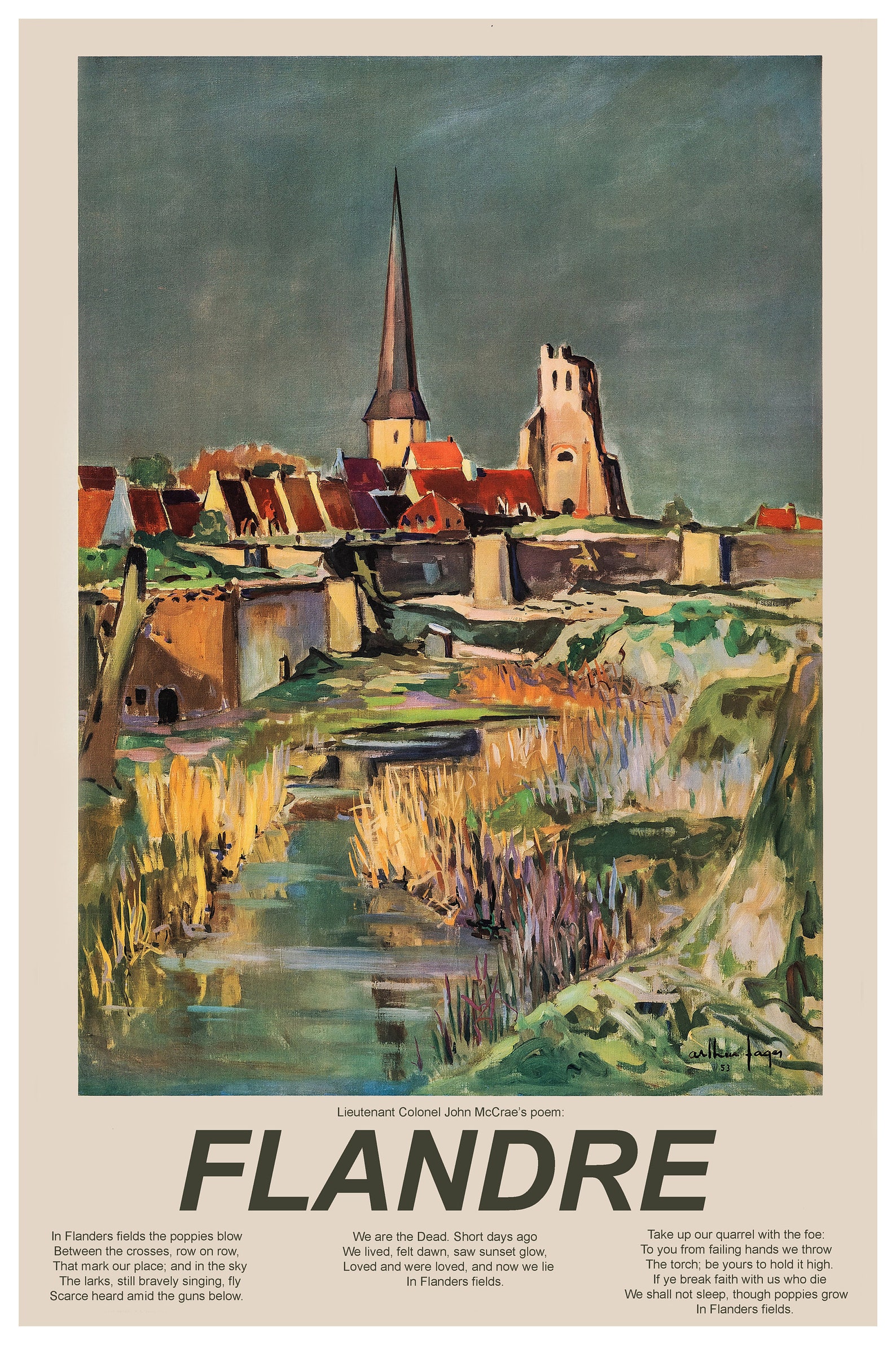 Reprint of the Travel Poster to Flander With the Poem - Etsy