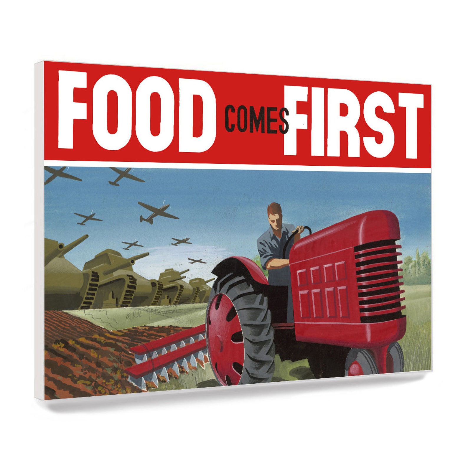 Reprint of a WW2 Propaganda Poster Food Comes First - Etsy