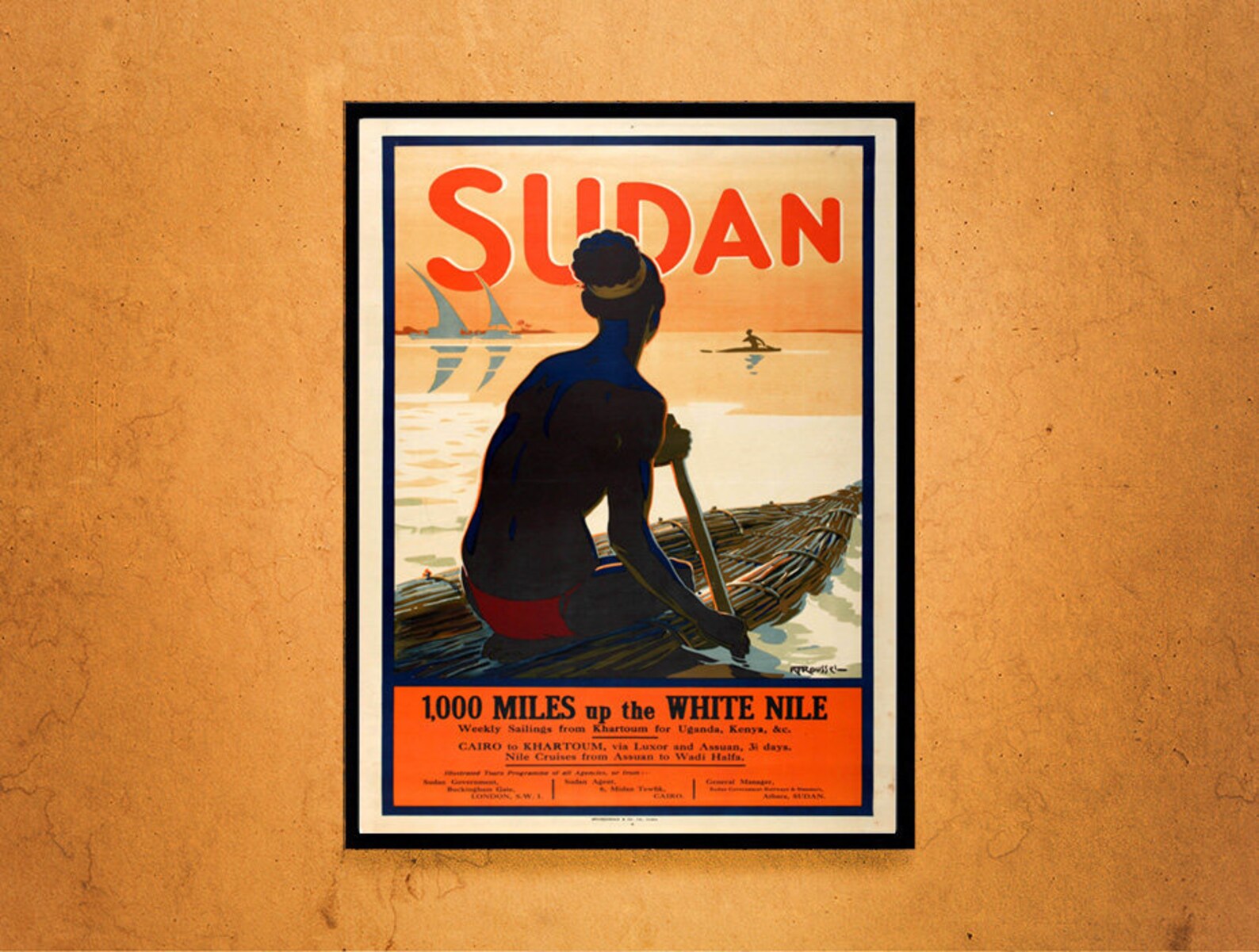 Reprint of a Vintage Travel Poster to the Sudan Africa | Etsy