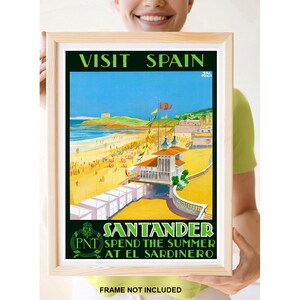 Reprint of a Vintage Travel Poster to Santander in Spain - Etsy