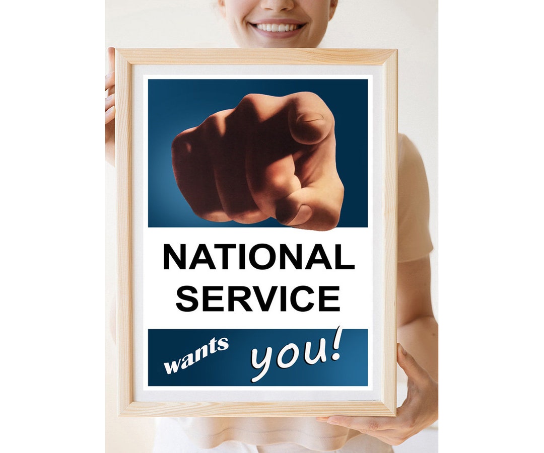 Reprint of a Vintage Post-wwii British "national Service Wants You ...