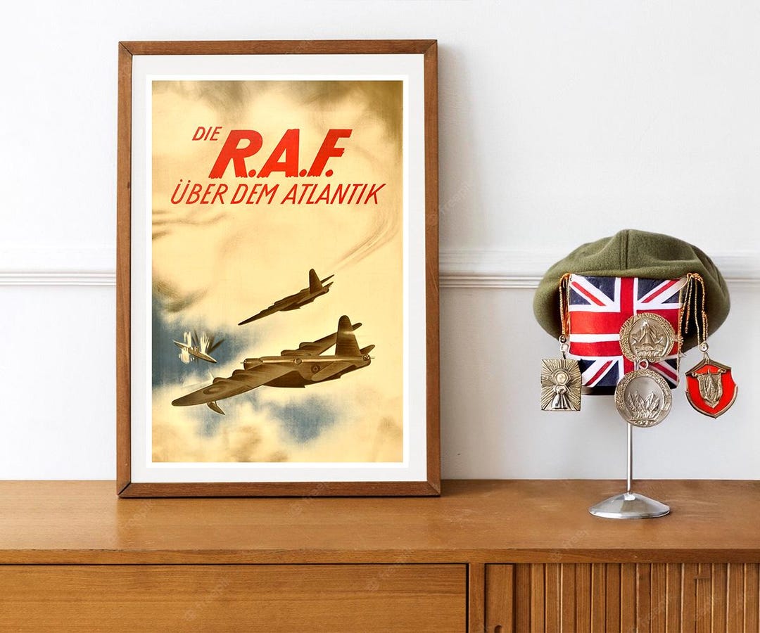 Reprint of a Dutch/german? RAF Over the Atlantic Poster - Etsy
