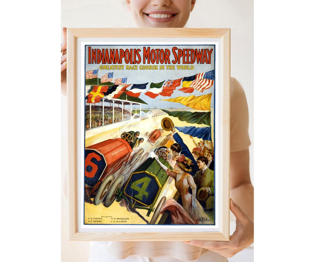 Reprint of a Vintage 1919 Indianapolis Speedway Motor Racing Poster - Etsy