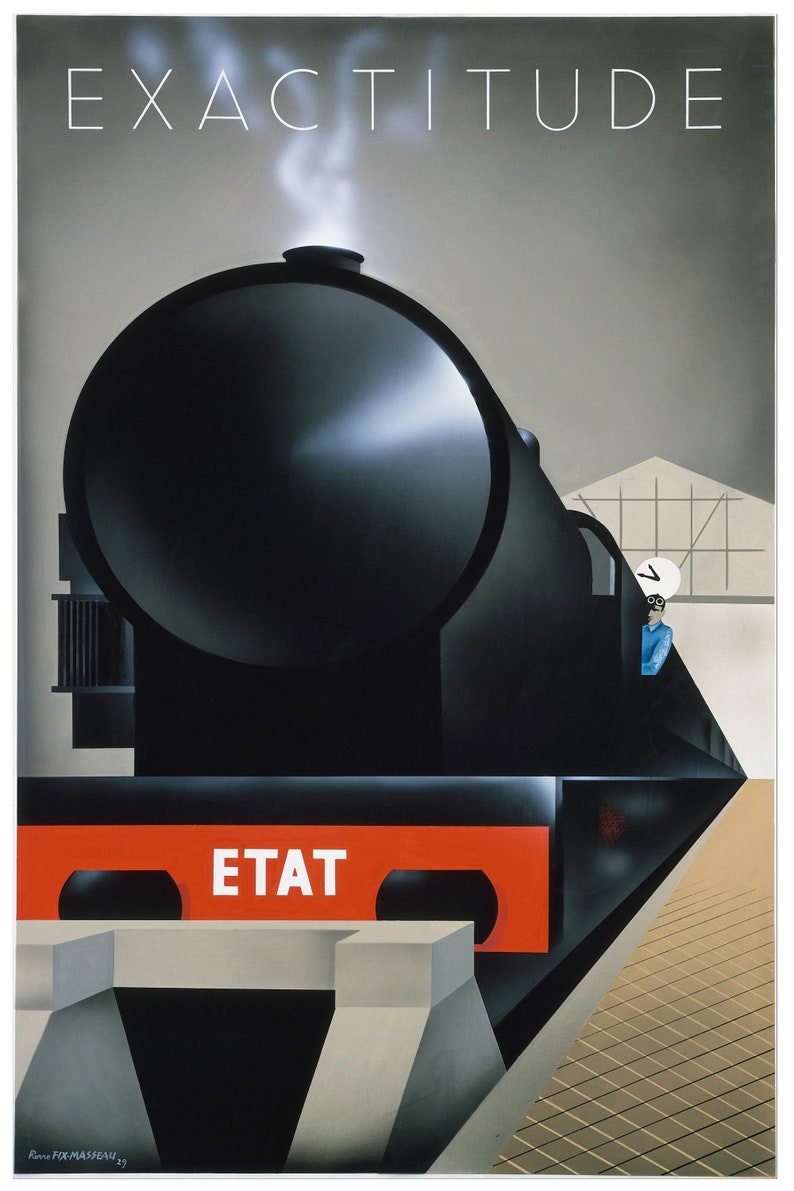 Reprint of the 1929 Art Deco Transport Poster "exactitude" by Pierre ...