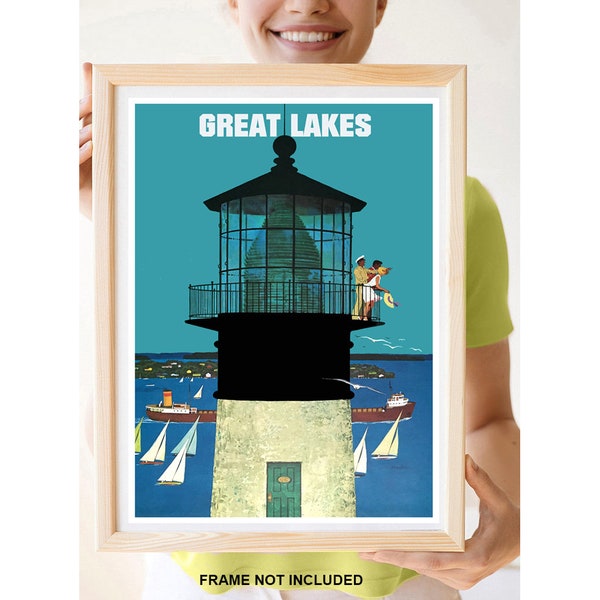 Vintage Great Lakes Poster - Etsy