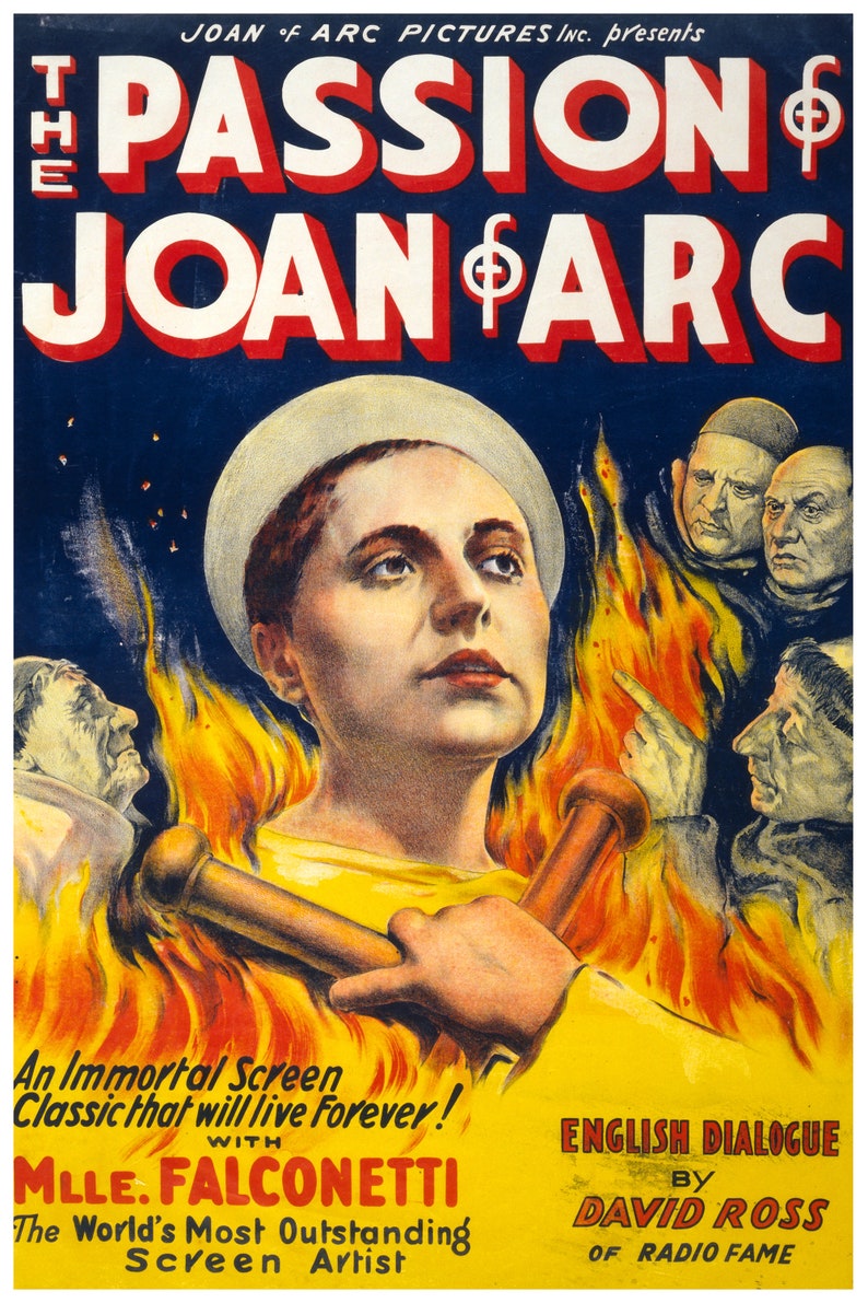 Reprint of a Vintage 1928 Movie Poster the Passion of Joan - Etsy