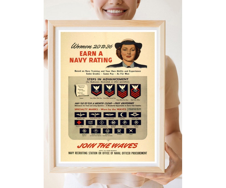 Reprint of a WW2 Vintage Join the WAVES Recruiting Poster - Etsy