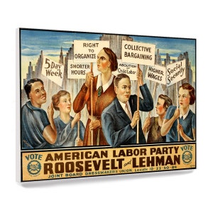 American Labor Party - Roosevelt/lehman Election Poster Reprint - Etsy