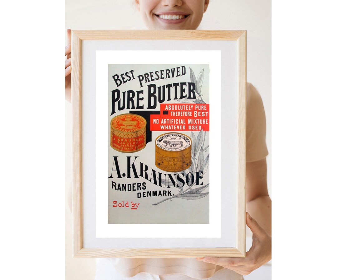 Reprint of a Vintage Food Advertising Poster - Pure Butter - Etsy