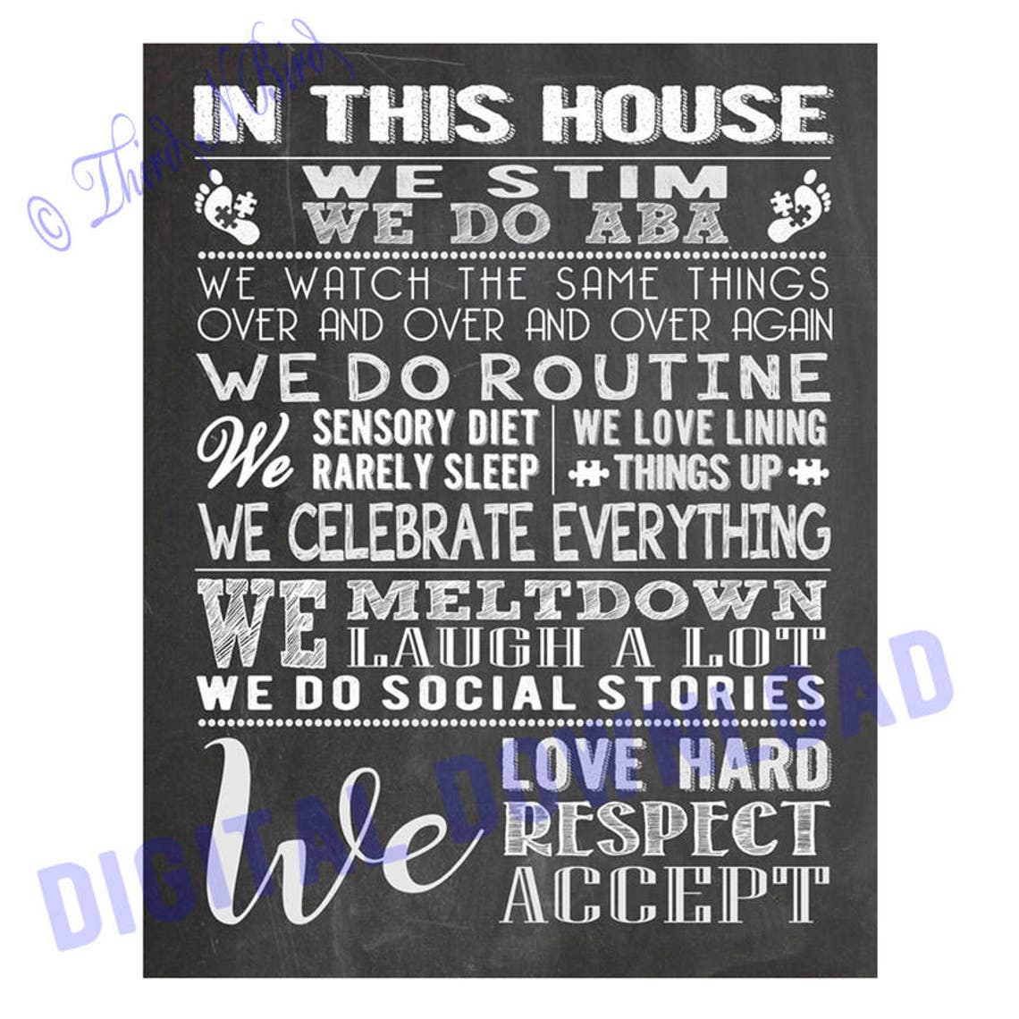 In This House, House Rules, Special Needs, Digital Print, Subway Art ...
