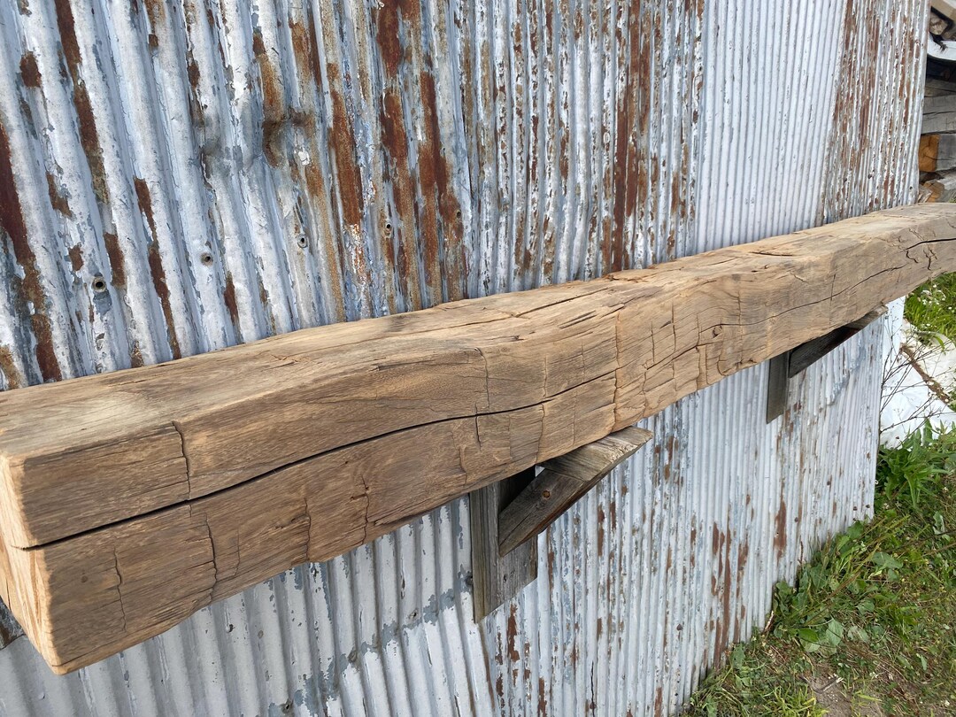 Distressed Fireplace Mantle, Reclaimed Beam Mantel, Rustic Floating ...