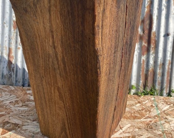 Distressed Rustic Decor, Barn Beam Side Table, Reclaimed Plant Stand ...