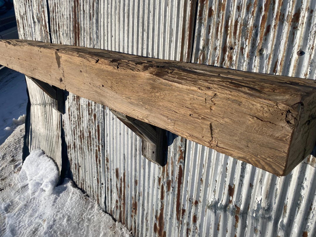 Distressed Fireplace Mantle, Reclaimed Beam Mantel, Rustic Floating ...