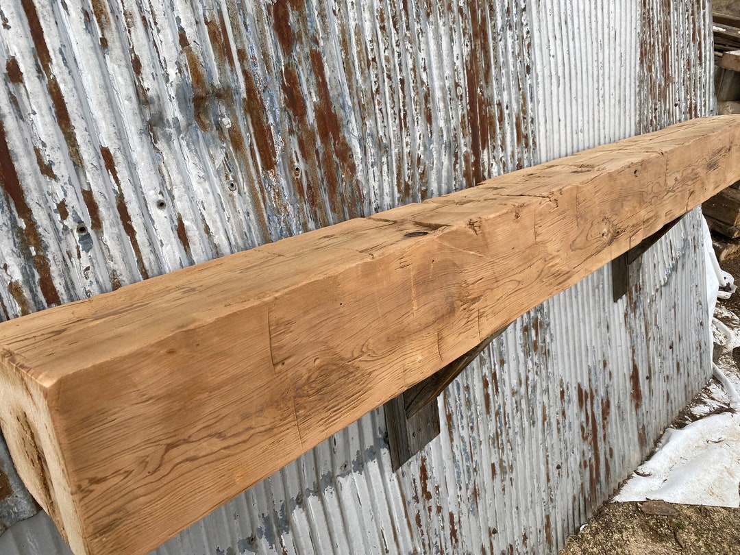 Distressed Fireplace Mantle, Reclaimed Beam Mantel, Rustic Floating ...