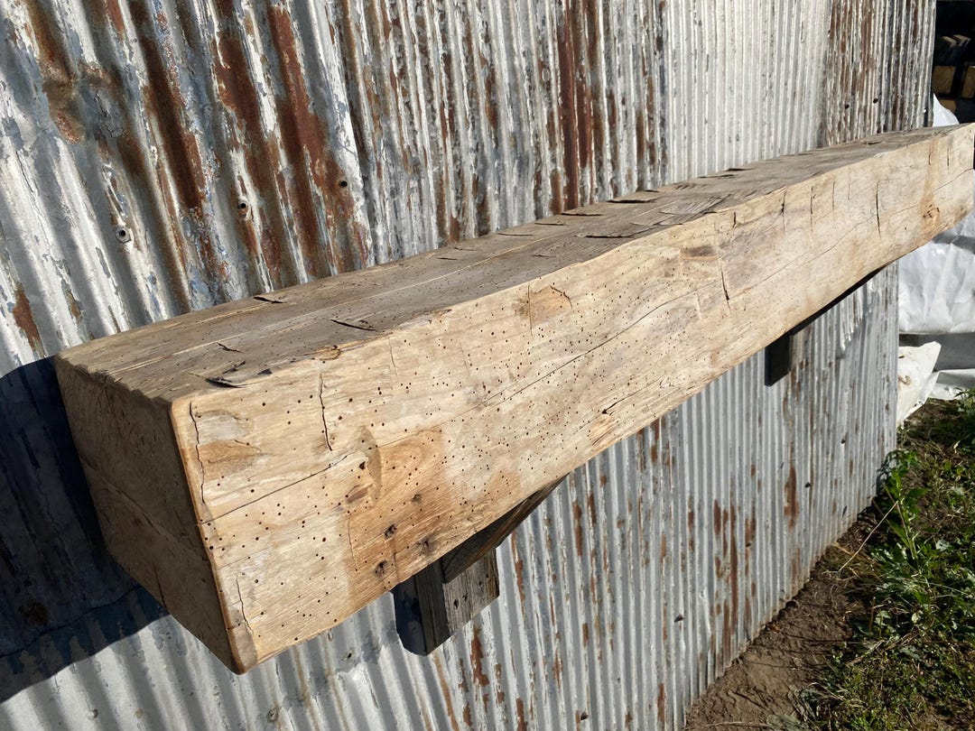 Distressed Fireplace Mantle, Reclaimed Beam Mantel, Rustic Floating ...