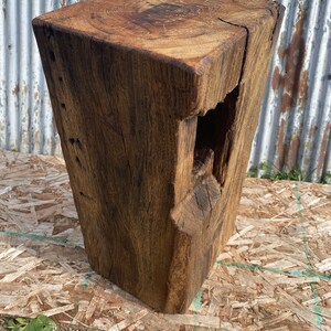 Distressed Rustic Decor, Barn Beam Side Table, Reclaimed Plant Stand, Antique Barnwood Stool ...