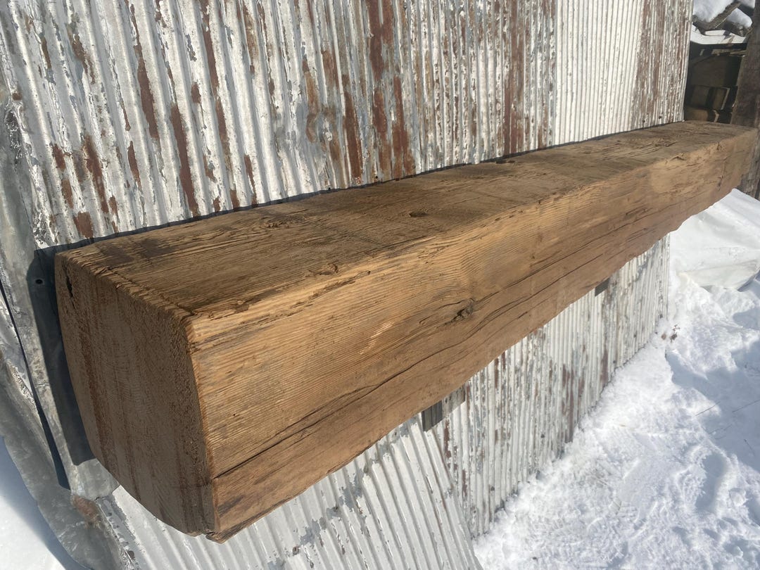 Distressed Fireplace Mantle, Reclaimed Beam Mantel, Rustic Floating ...