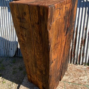 Distressed Rustic Decor, Barn Beam Side Table, Reclaimed Plant Stand ...