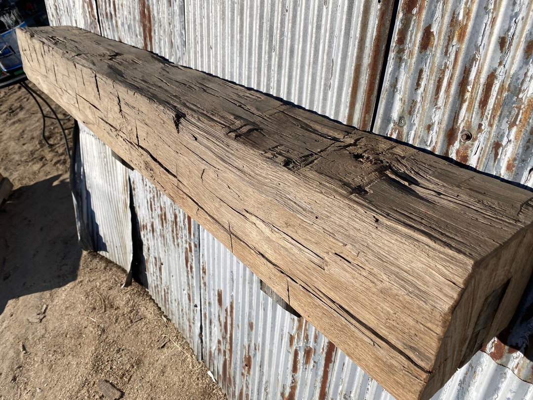Distressed Fireplace Mantle, Reclaimed Beam Mantel, Rustic Floating ...