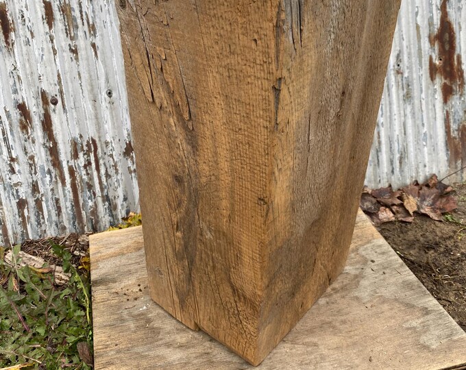 Distressed Rustic Decor, Barn Beam Side Table, Reclaimed Plant Stand ...