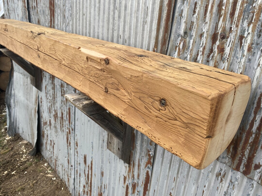 Distressed Fireplace Mantle, Reclaimed Beam Mantel, Rustic Floating ...