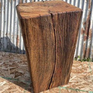 Distressed Rustic Decor, Barn Beam Side Table, Reclaimed Plant Stand ...