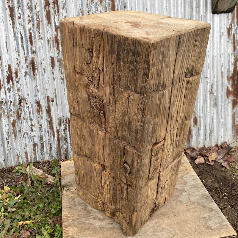 Reclaimed Beam End Table - Etsy