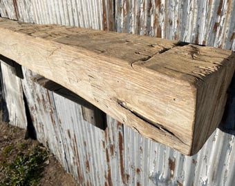 Distressed Fireplace Mantle, Reclaimed Beam Mantel, Rustic Floating Shelf, Chunky Farmhouse Wall ...
