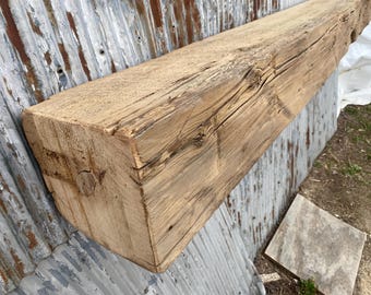 Distressed Fireplace Mantle, Reclaimed Beam Mantel, Rustic Floating ...