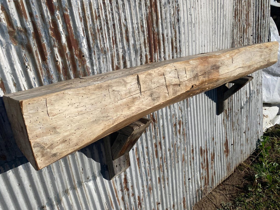 Distressed Fireplace Mantle, Reclaimed Beam Mantel, Rustic Floating ...