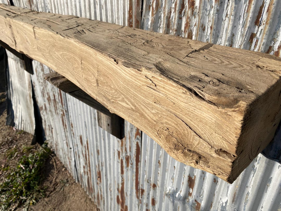 Distressed Fireplace Mantle, Reclaimed Beam Mantel, Rustic Floating ...
