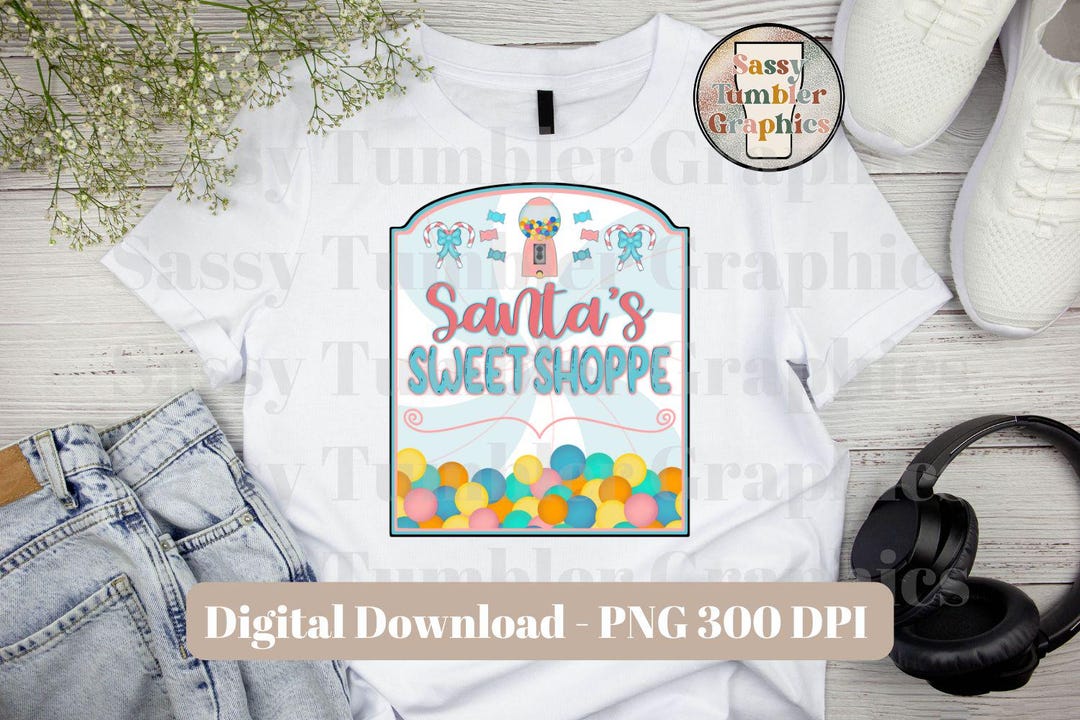 Santa’s Sweet Shoppe PNG | Fun Christmas Label PNG | Christmas PNG ...