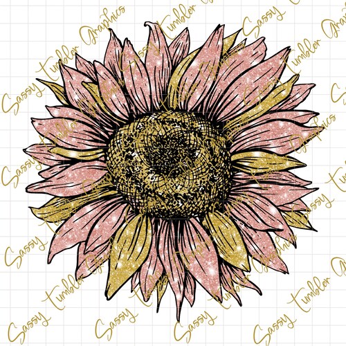 Teal Sunflower PNG Waterslide Digital Graphics Sublimation - Etsy