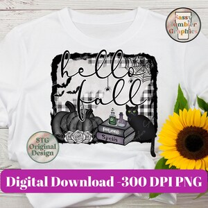 Black Hello Fall PNG, Gothic Fall Png, Fall Png, Waterslide Files ...