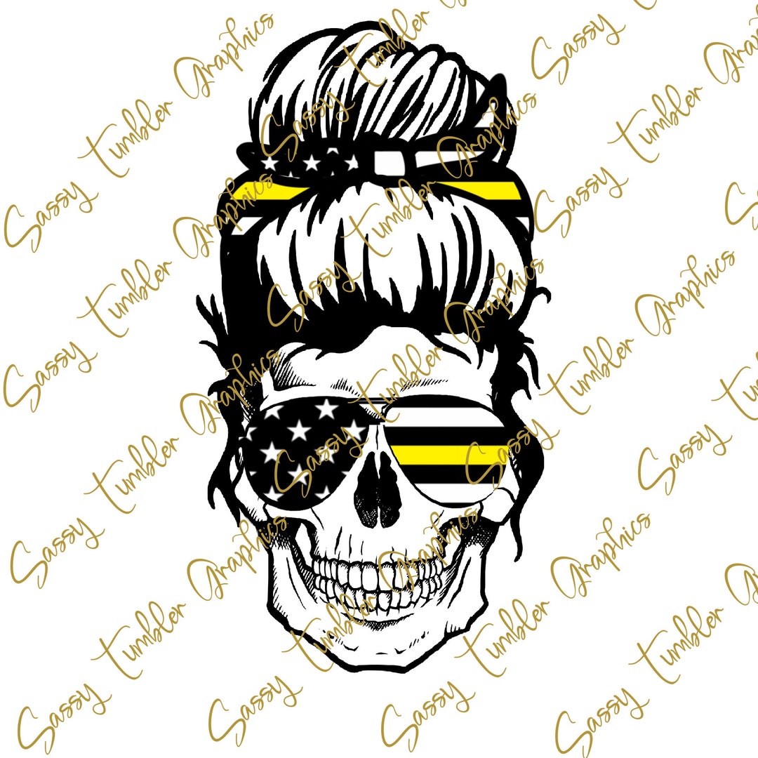 Yellow Line Skull PNG, Dispatcher Skull, Waterslide Files, Sublimation ...