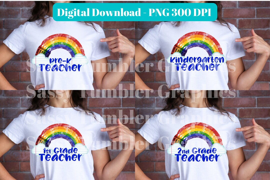 Teacher Rainbow Bundle PNG | Teacher PNG | Teacher Appreciation PNG ...