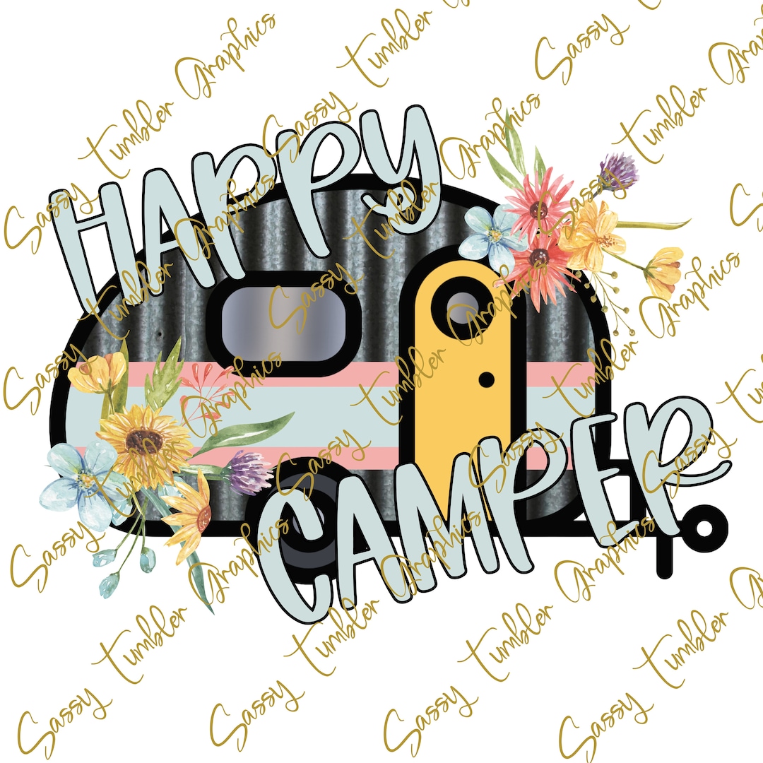 Happy Camper PNG, Waterslide Digital Graphics, Sublimation Graphics ...