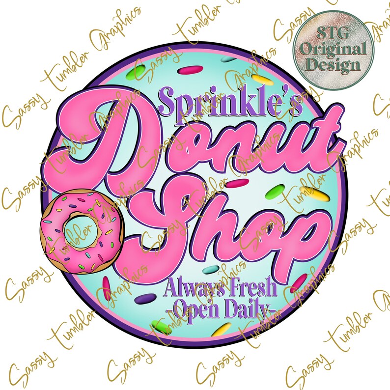 Donut Shop Label PNG Sprinkles Donut Shop Label Label PNG - Etsy