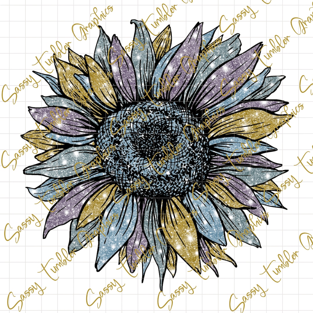 Glitter Sunflower PNG, Waterslide Digital Graphics, Sublimation ...