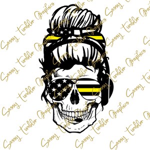 Yellow Line Skull PNG, Dispatcher Skull, Waterslide Files, Sublimation ...